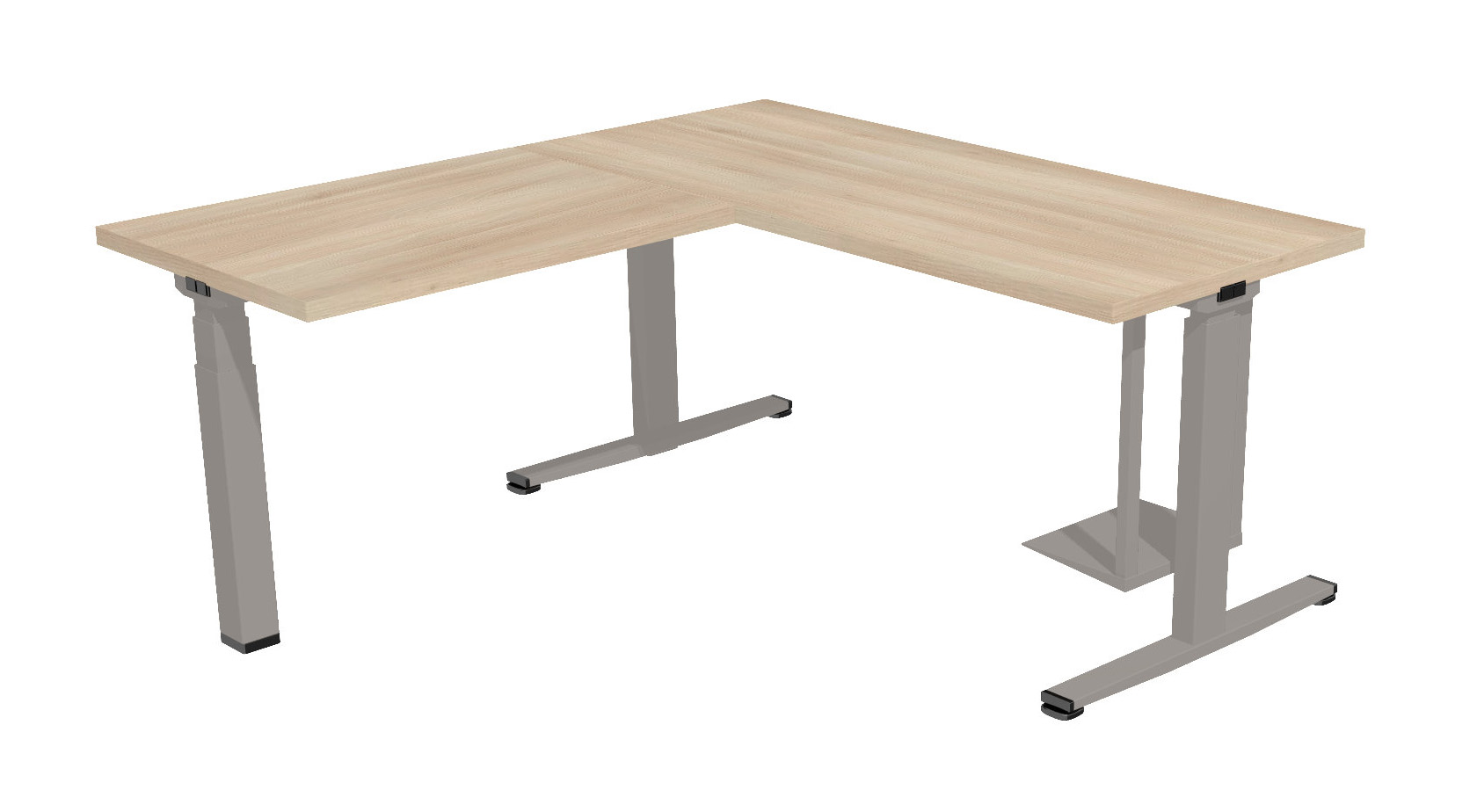 Állítható magasságú fémlábas balos sarok íróasztal 180x160 cm méretben ...